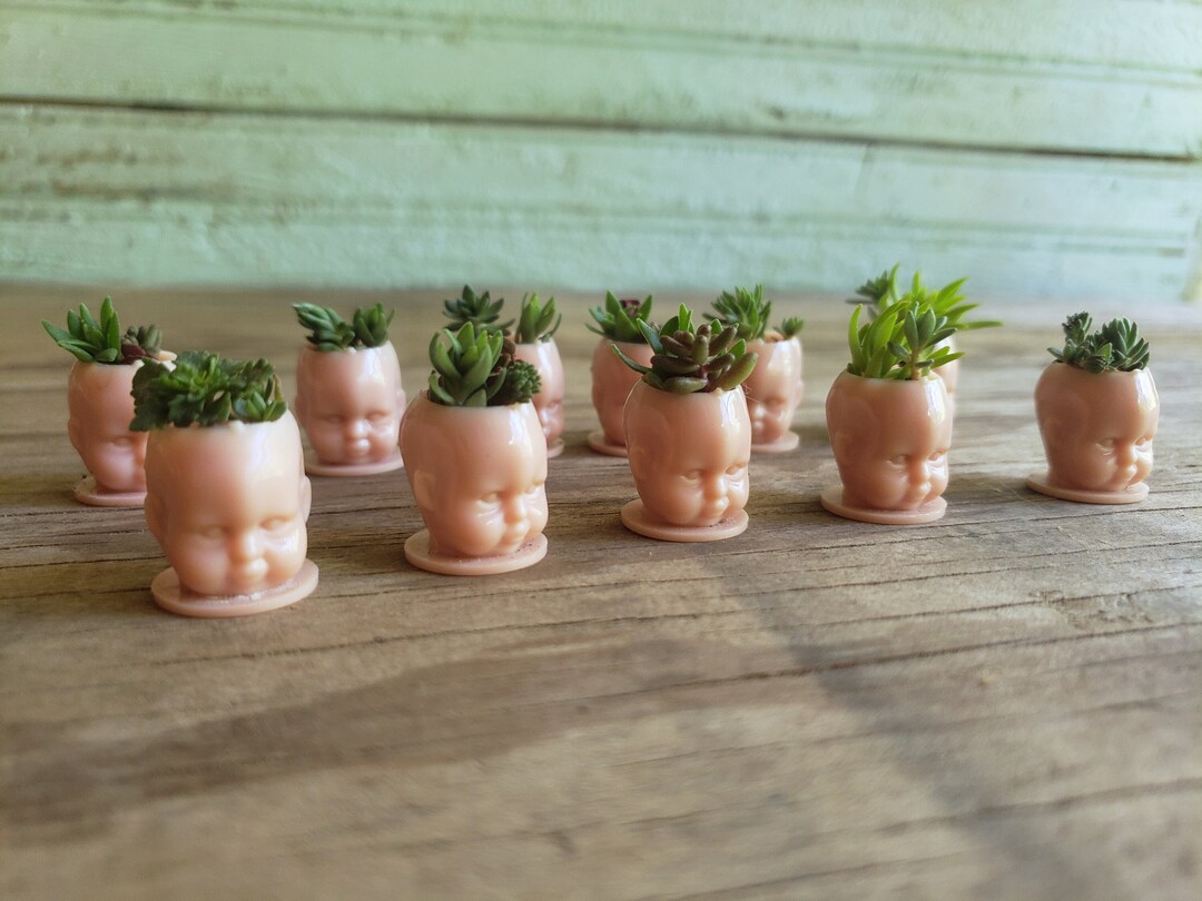Super Tiny Baby Head Creepycute Miniature Doll Head Planter - Etsy