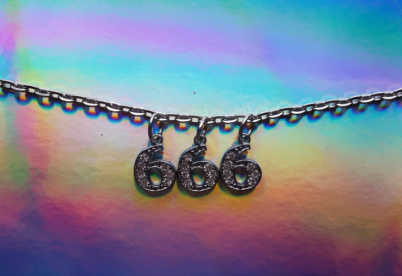 666 Team Satan Sparkle Rhinestone Necklace - Etsy