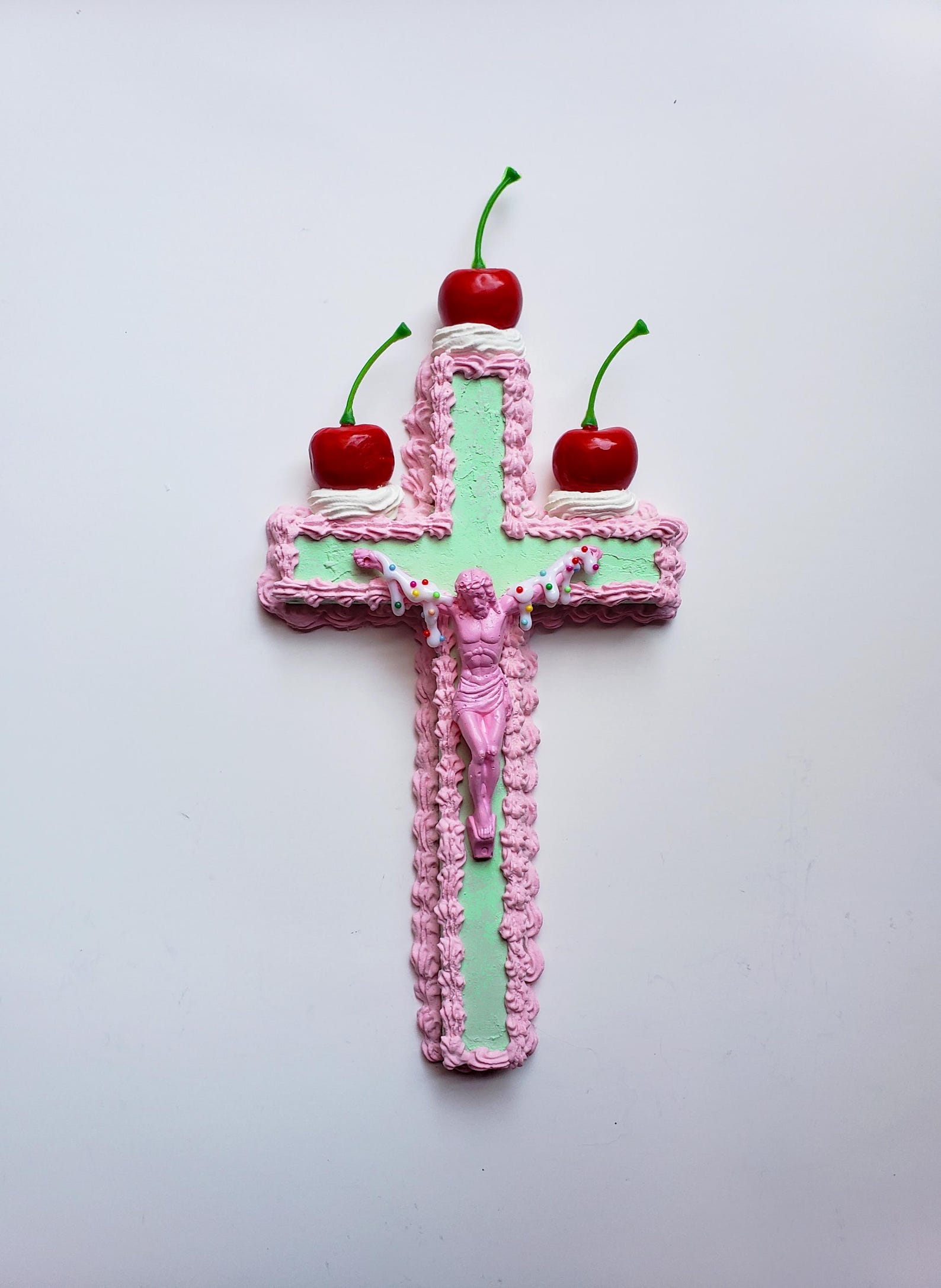 Green and Pink Cake SWEET JESUS Crucifix Cross With Jesus Wallhanging ...