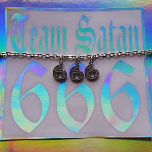 666 Team Satan Sparkle Rhinestone Necklace | Etsy