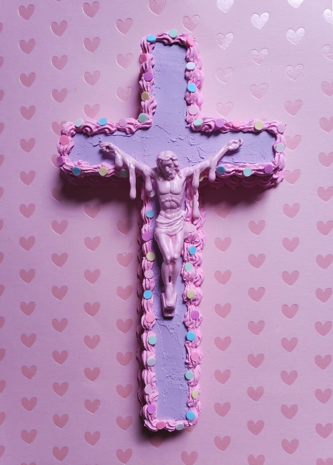 Pink and Purple Cake SWEET JESUS Crucifix Cross With Jesus Wallhanging ...