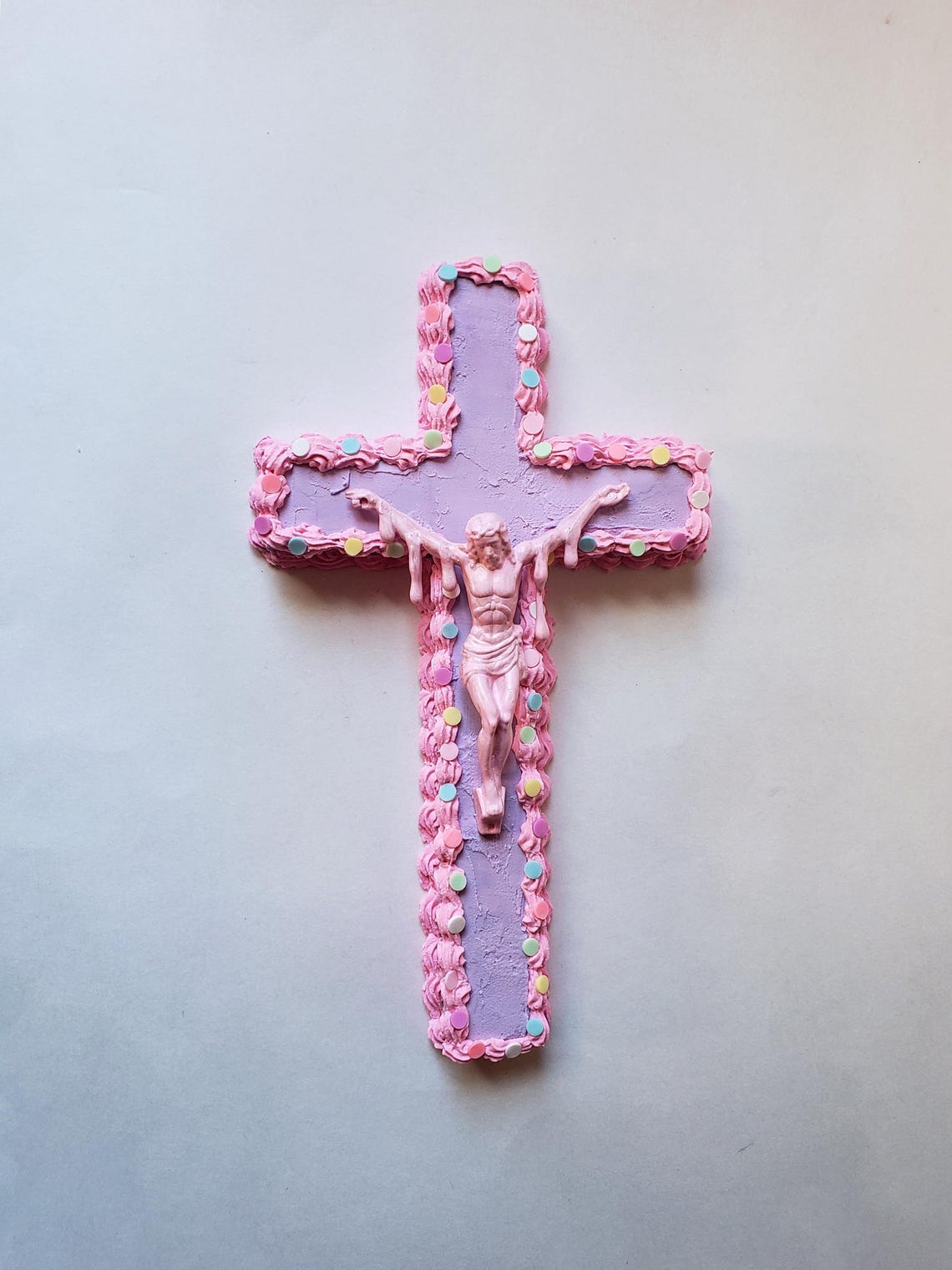 Pink and Purple Cake SWEET JESUS Crucifix Cross With Jesus Wallhanging ...