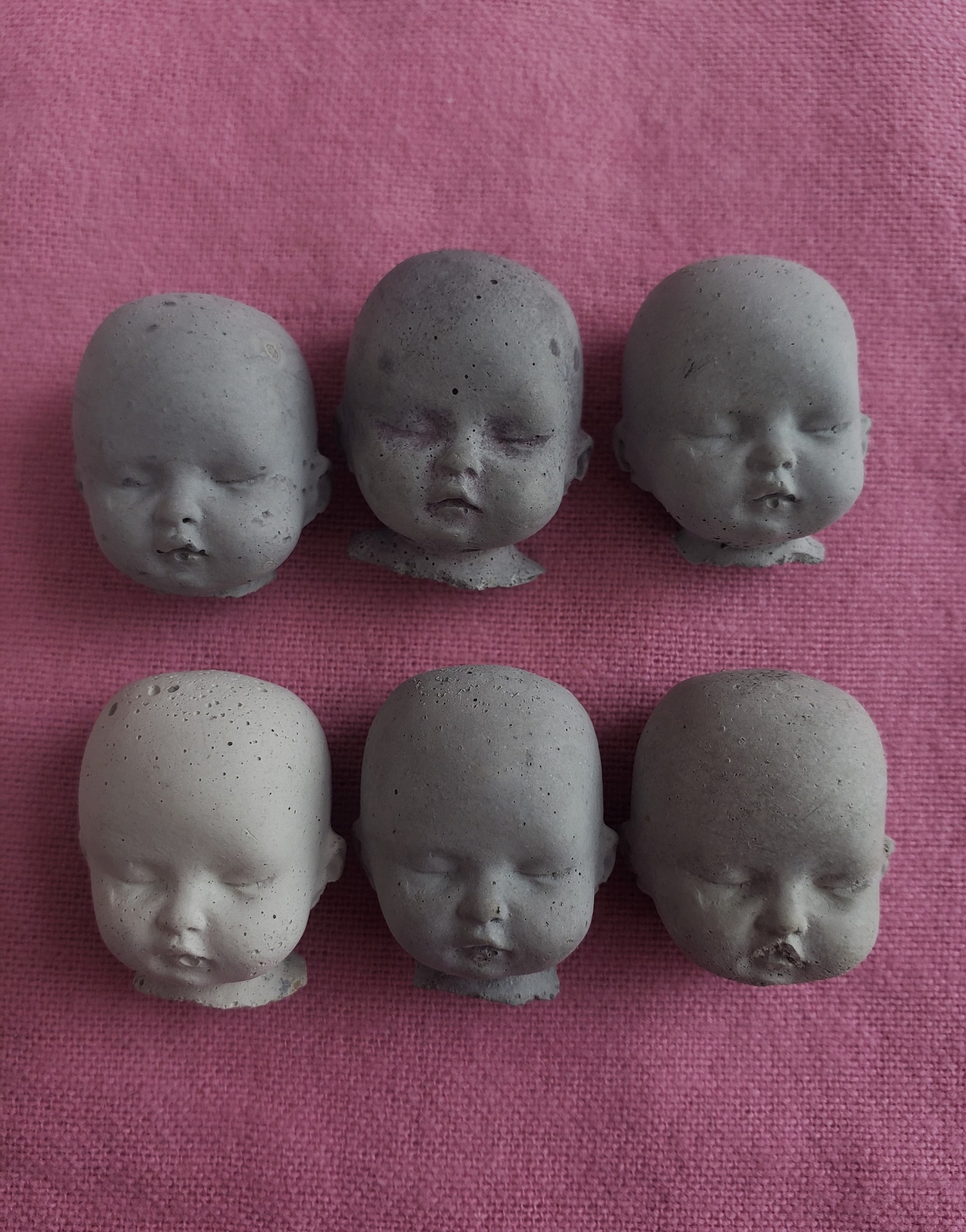 Creepy Tiny Baby Head Cement Decorations for Potted Plants or Fairy ...