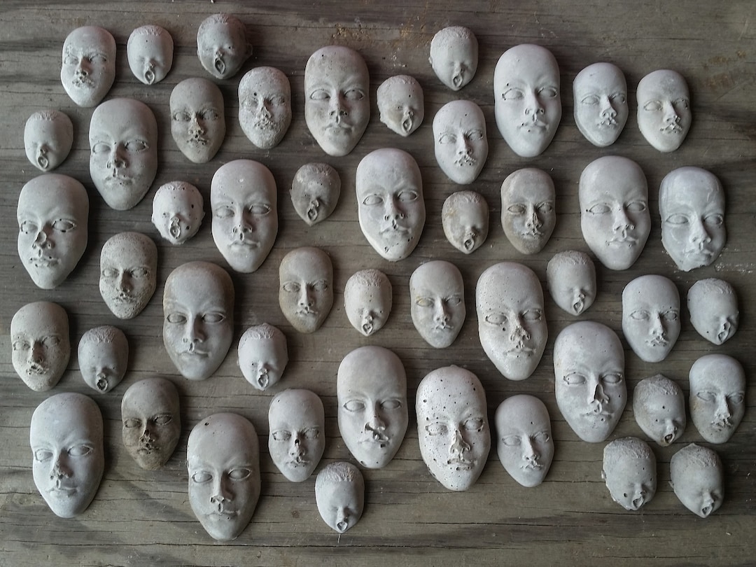 Creepy Cement Face Decorations for Potted Plants or Fairy Gardens - Etsy