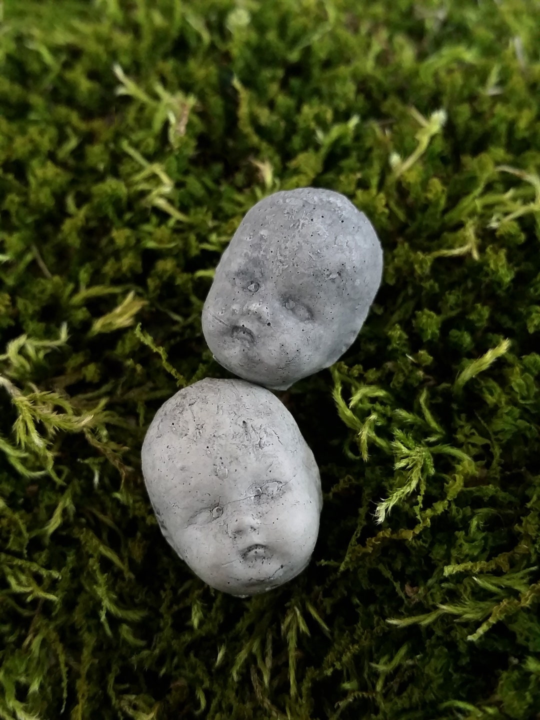 Creepy Tiny Baby Head Cement Decorations for Potted Plants or Fairy ...