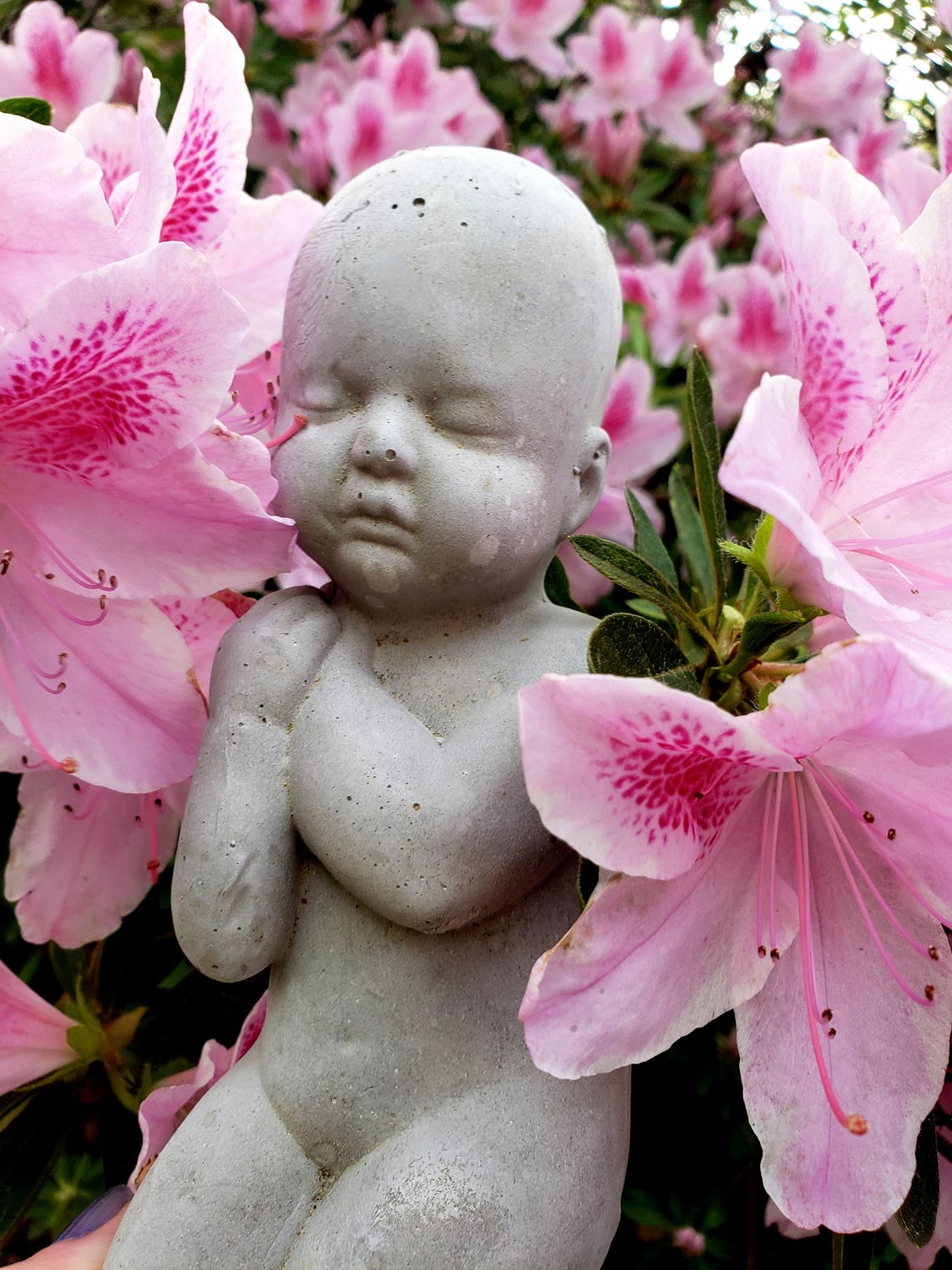 Creepy Cement Baby Infant Garden Decorations Decor for Potted Plant ...