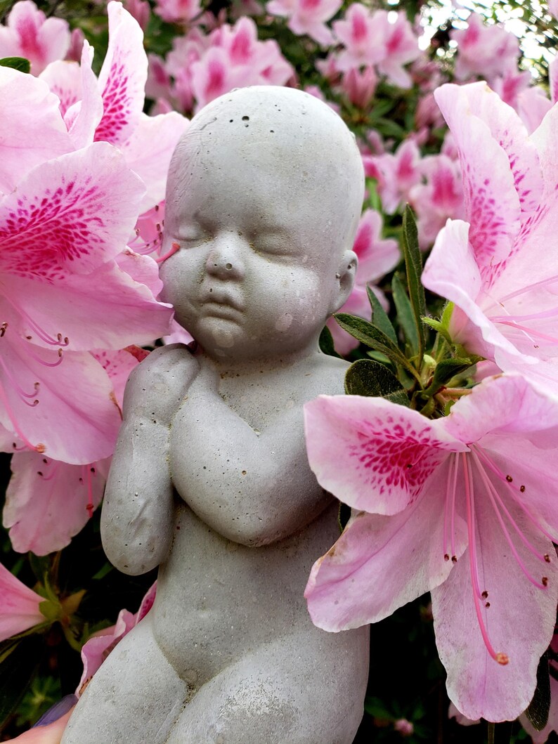Creepy Cement Baby Infant Garden Decorations Decor for Potted Plant ...