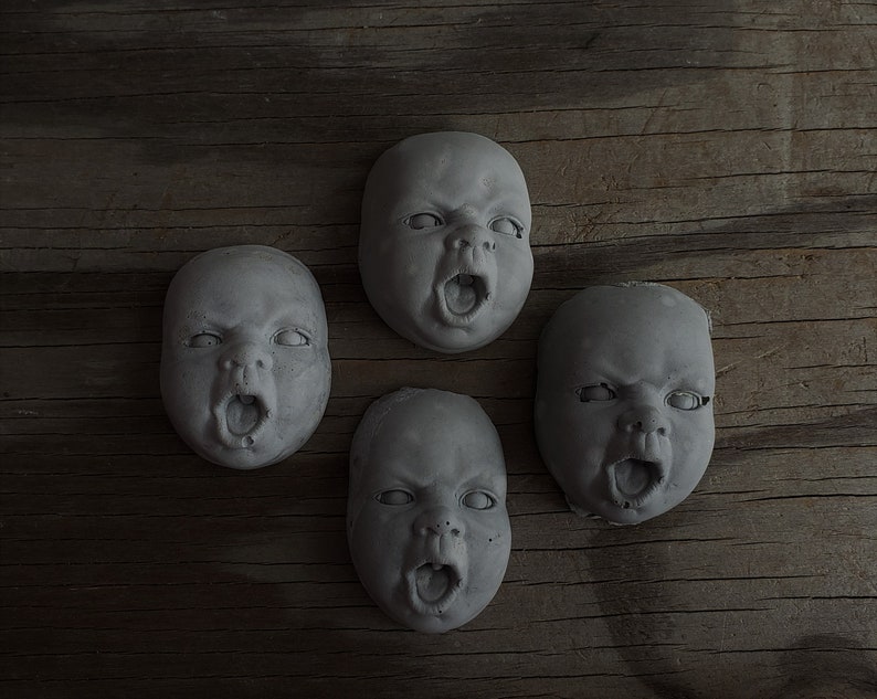 Creepy Cement Angry Face Decorations for Potted Plants or - Etsy