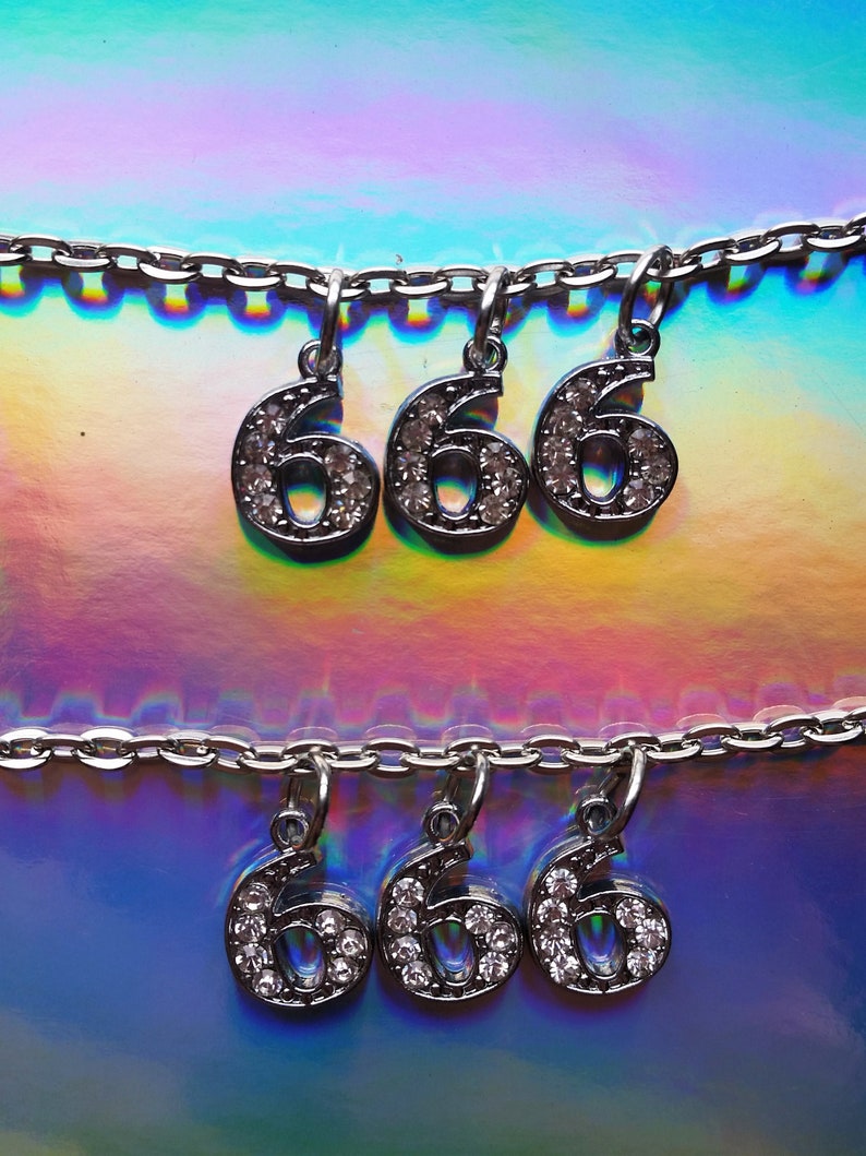 666 Team Satan Sparkle Rhinestone Necklace - Etsy