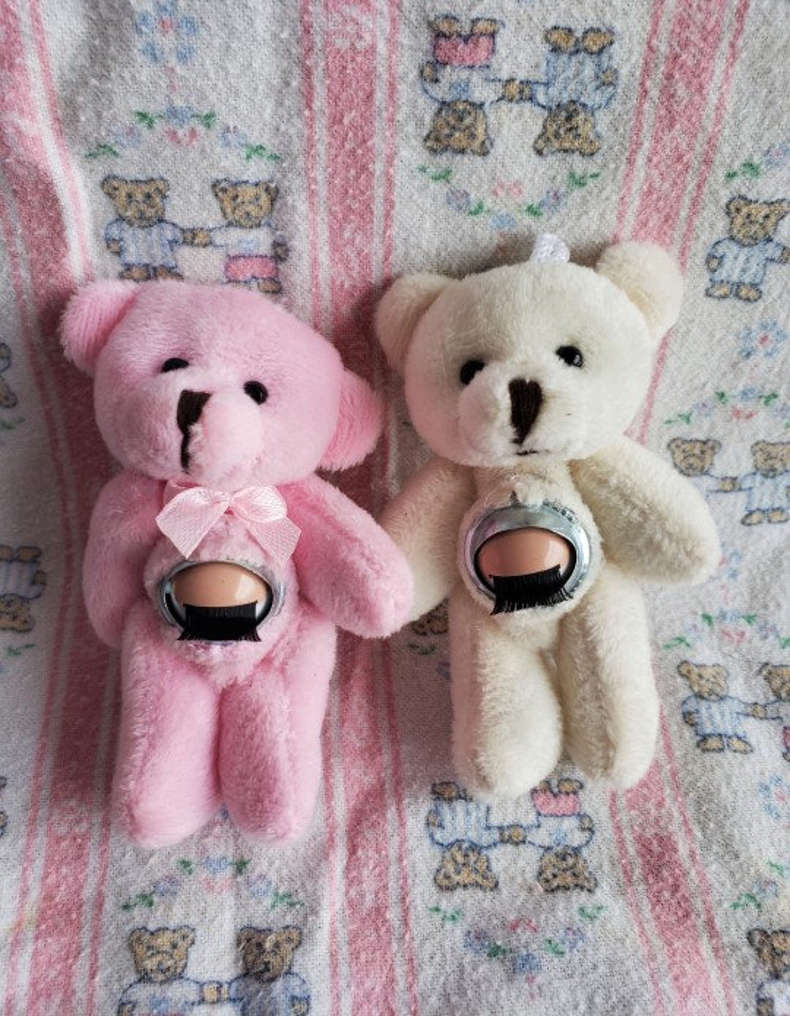 Creepycute Blinking Doll Eye Teddy Bear Plush Toy Keychain - Etsy