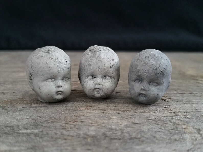 Creepy Tiny Baby Head Cement Decorations for Potted Plants or Fairy ...