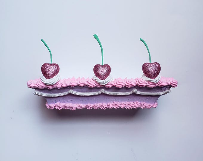 Fake Cake Frosting Icing Wall Shelf Floating Shelf Glitter Heart Cherry ...