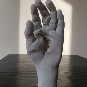 Hand Statue With Real Quartz Crystal Geode Stigmata Palm Palmistry ...