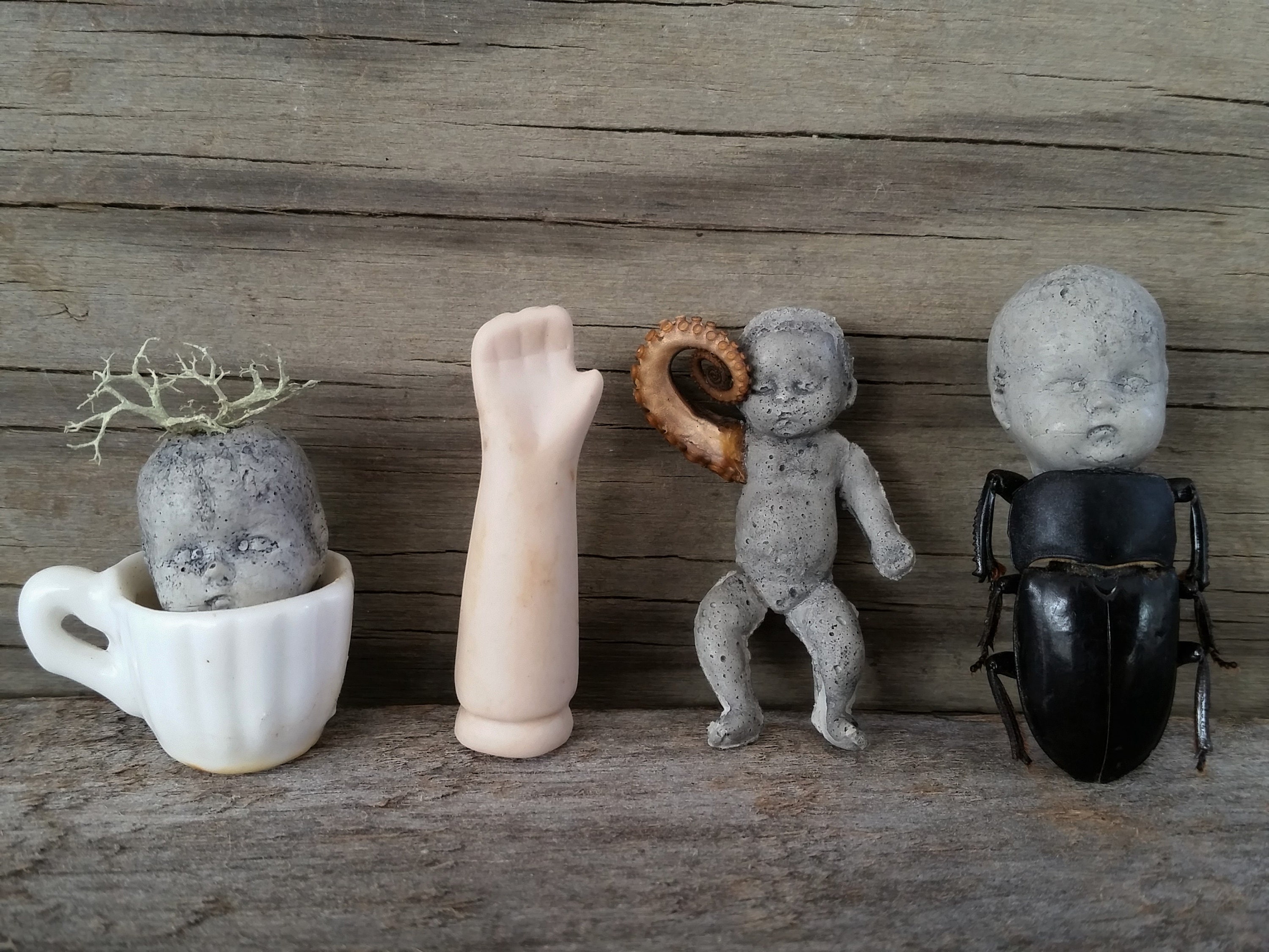 Super Tiny Baby Head Creepycute Cement Bonsai Planter - Etsy