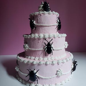 Fake Cake Beetle Bug Creepy Cakes Realistic Frosting Icing Pink Cute ...