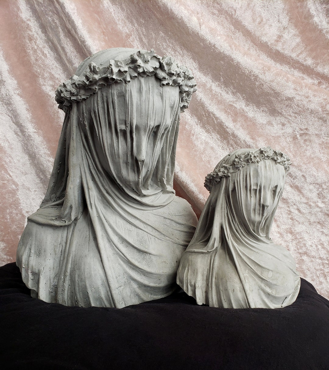 Veiled Lady Mourning Bust Cement Statue - Etsy