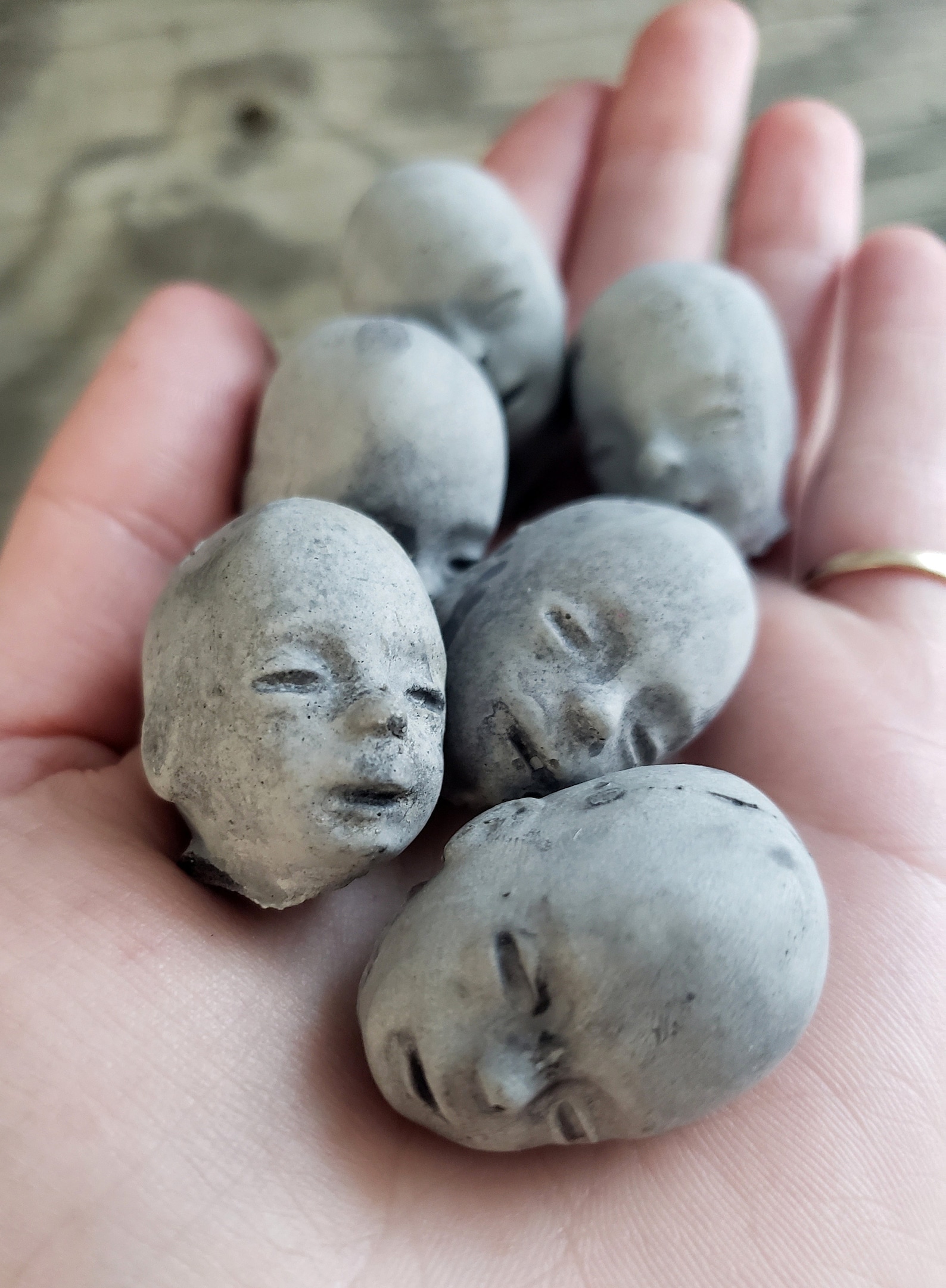 Creepy Tiny Baby Head Cement Decorations for Potted Plants or Fairy ...
