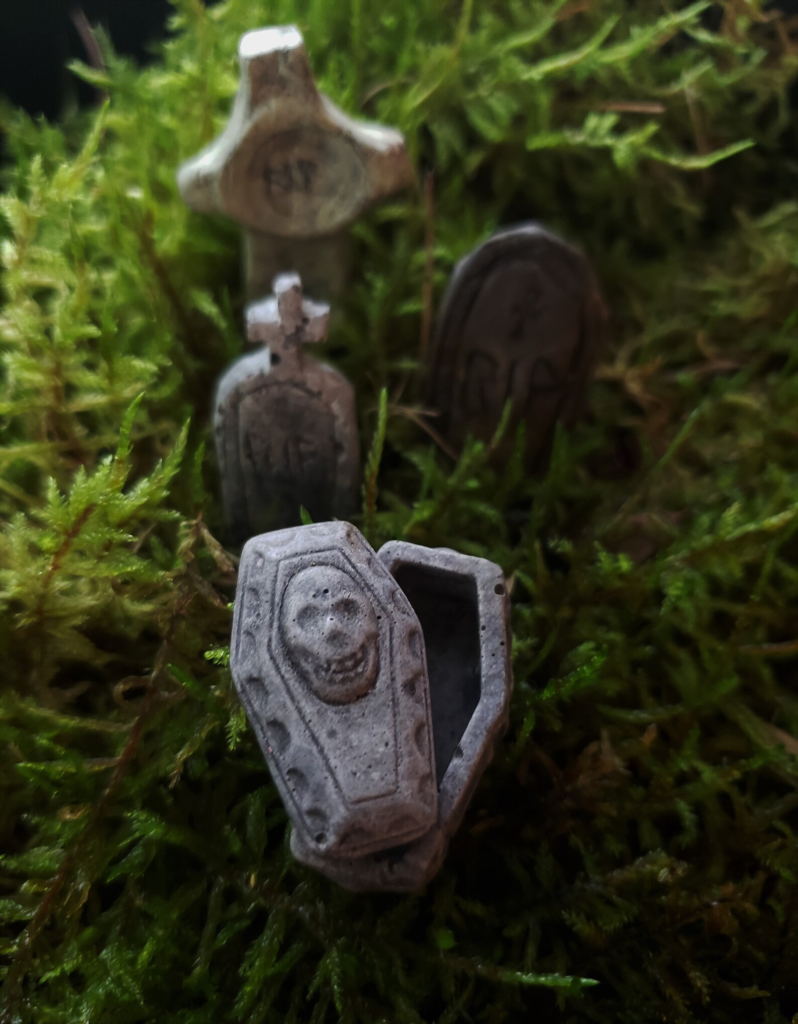 Tiny Coffin Casket Cement Potted Plant Terrarium Decorations - Etsy