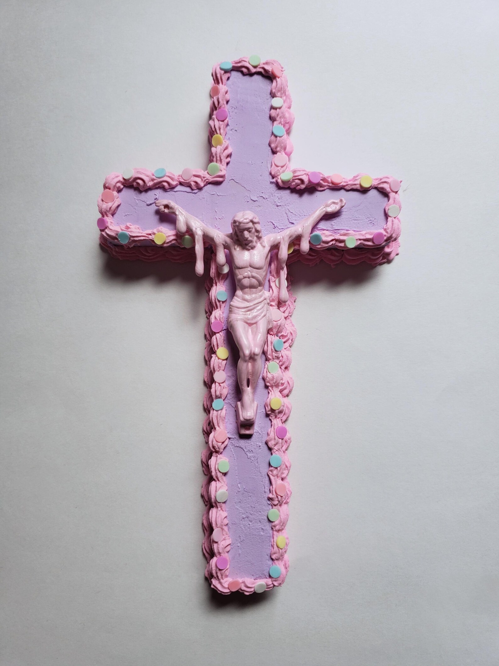 Pink and Purple Cake SWEET JESUS Crucifix Cross With Jesus Wallhanging ...