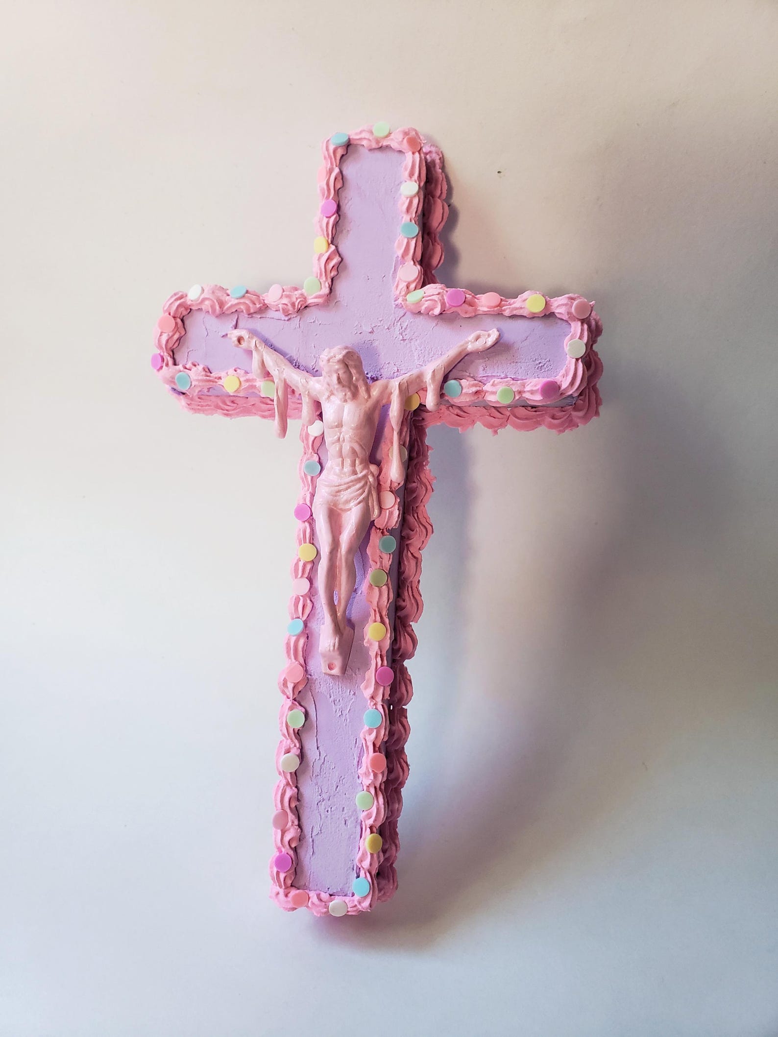 Pink and Purple Cake SWEET JESUS Crucifix Cross With Jesus Wallhanging ...