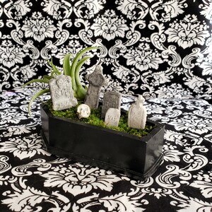 Coffin Casket Spooky Moss Mini Cemetery Planter Halloween Decor - Etsy