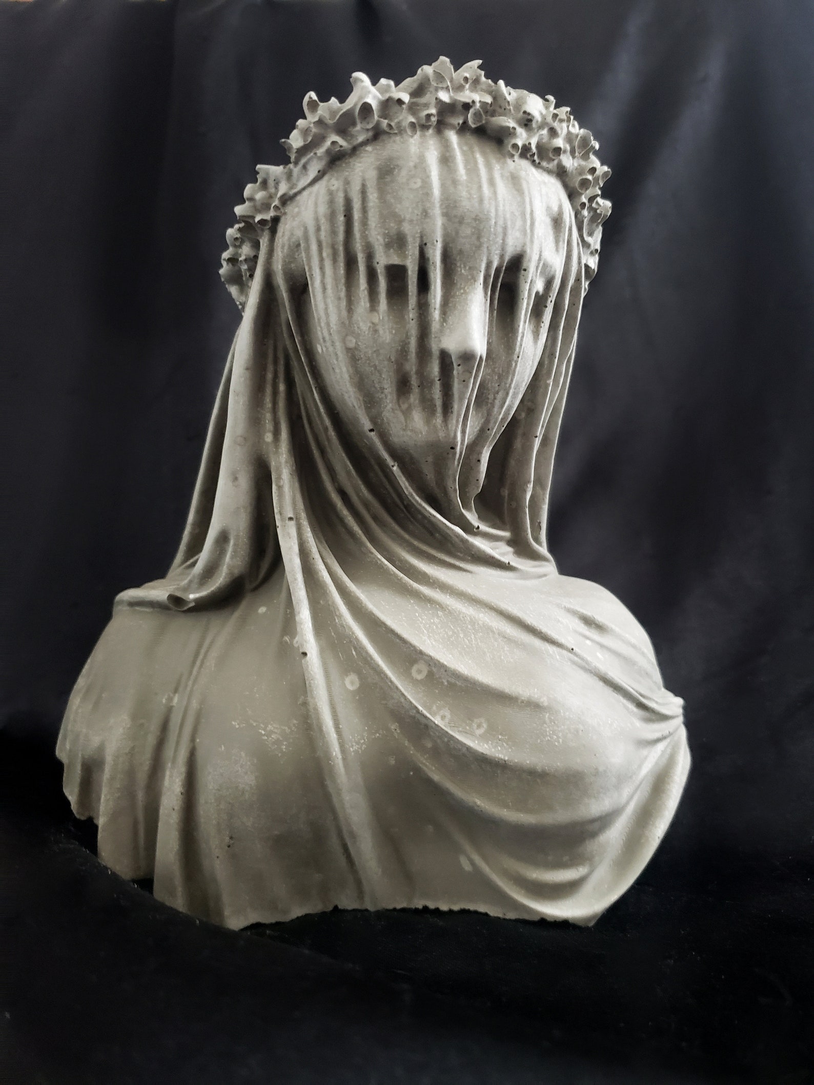 Veiled Lady Mourning Bust Cement Statue - Etsy