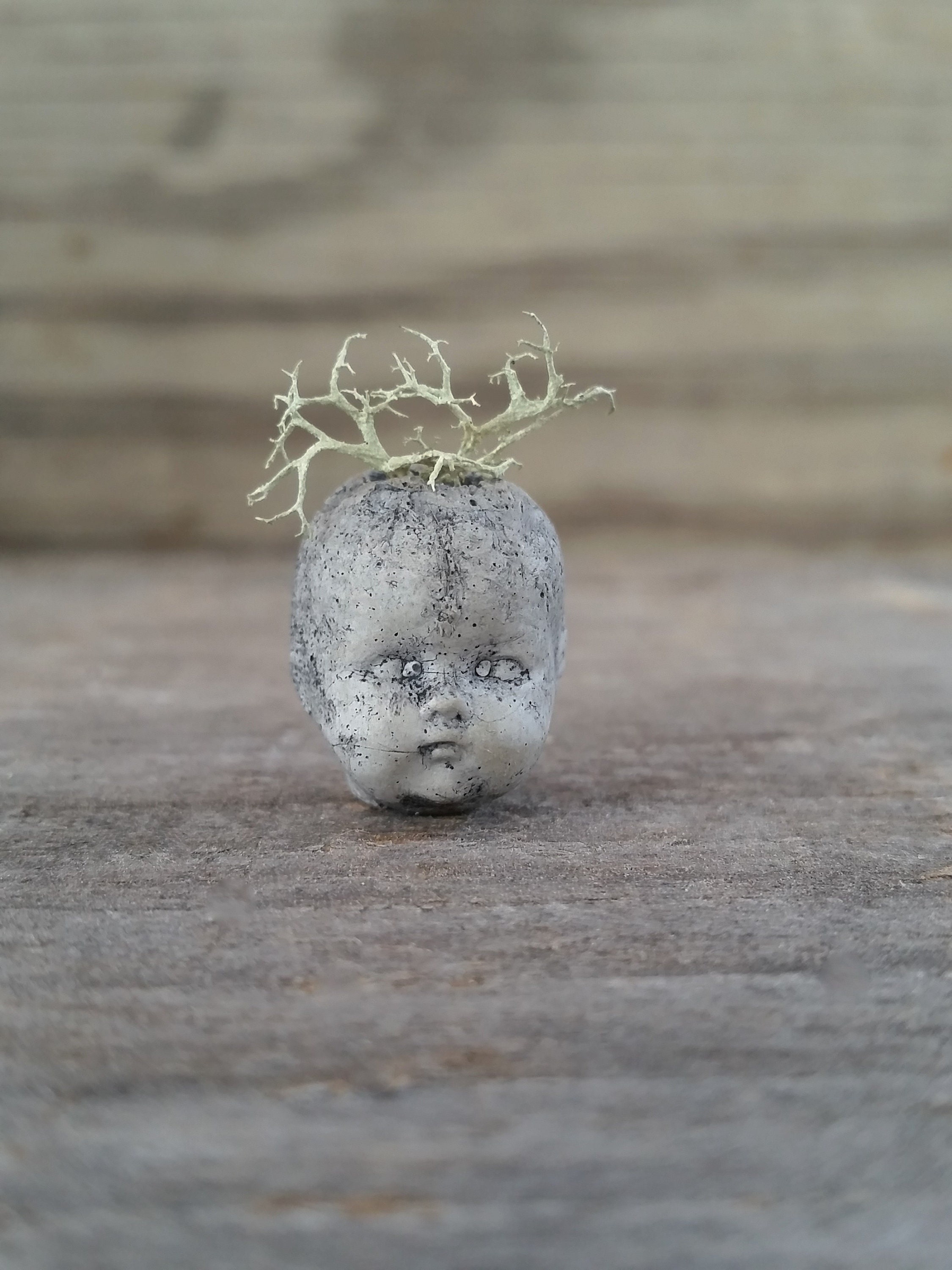 Super Tiny Baby Head Creepycute Cement Bonsai Planter - Etsy