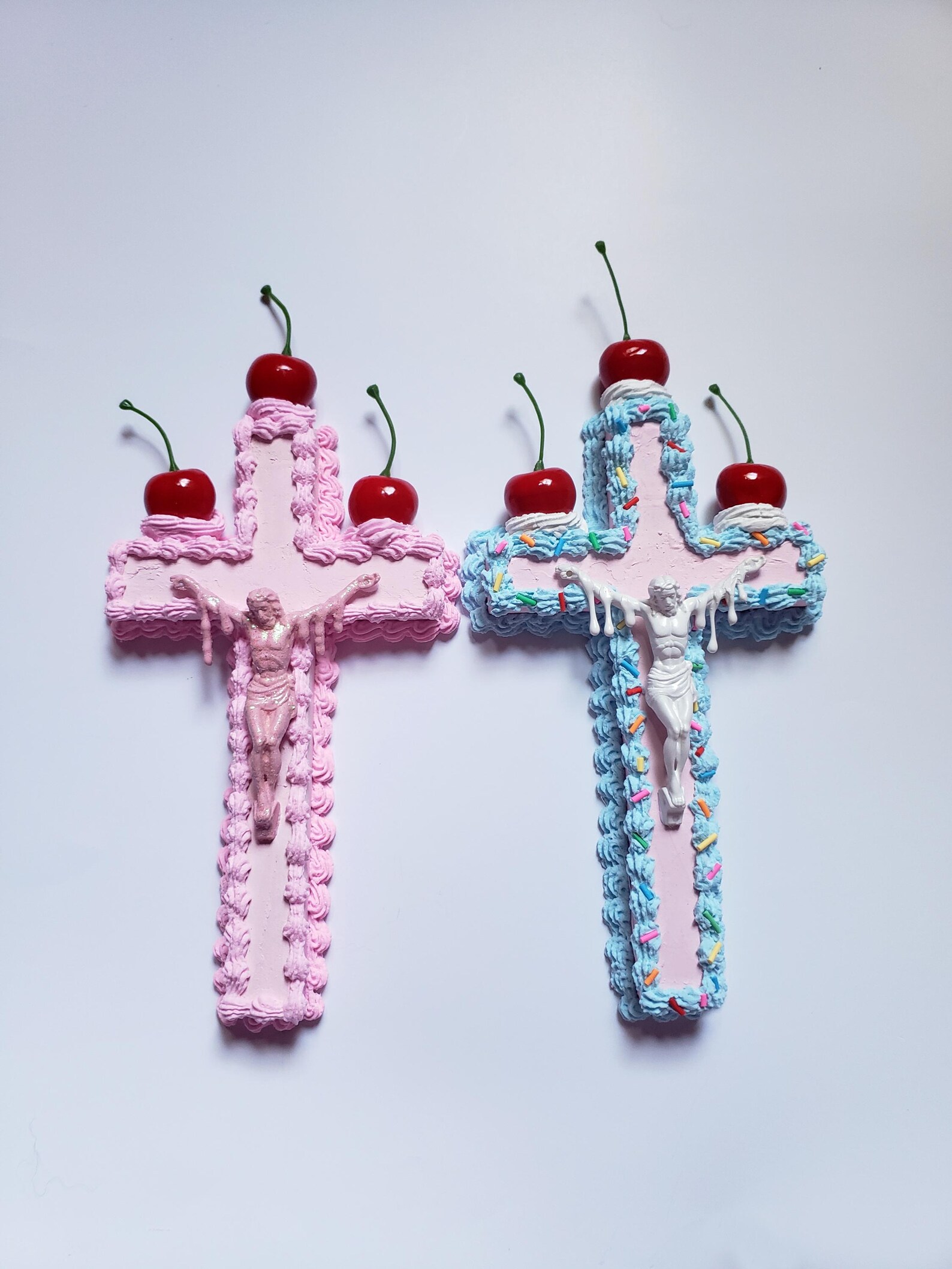 Pink Cake SWEET JESUS Crucifix Cross With Jesus Wallhanging Sprinkles ...