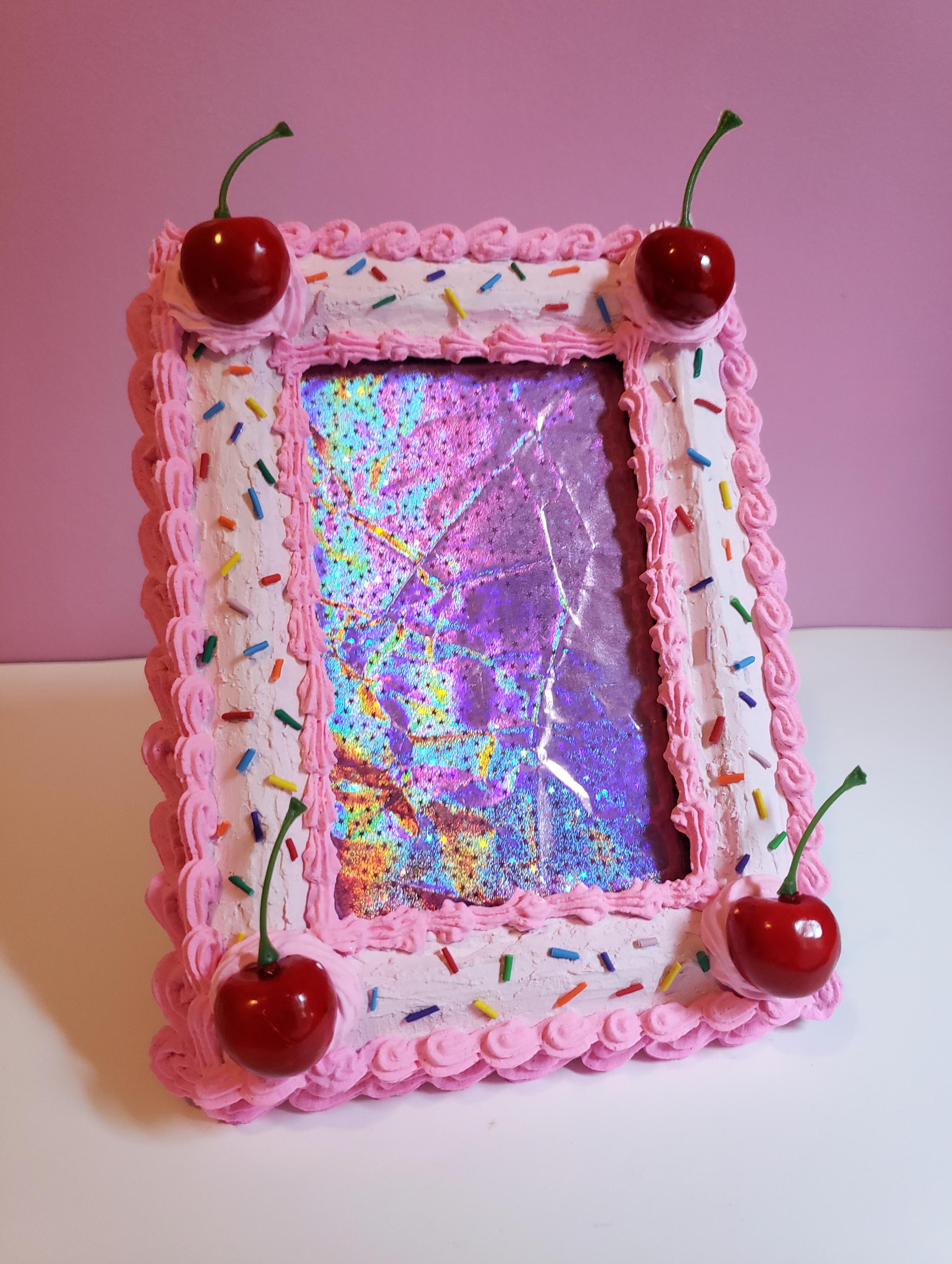 Fake Cake Frosting Icing Sprinkles Cherry on Top Photo Picture Frame ...