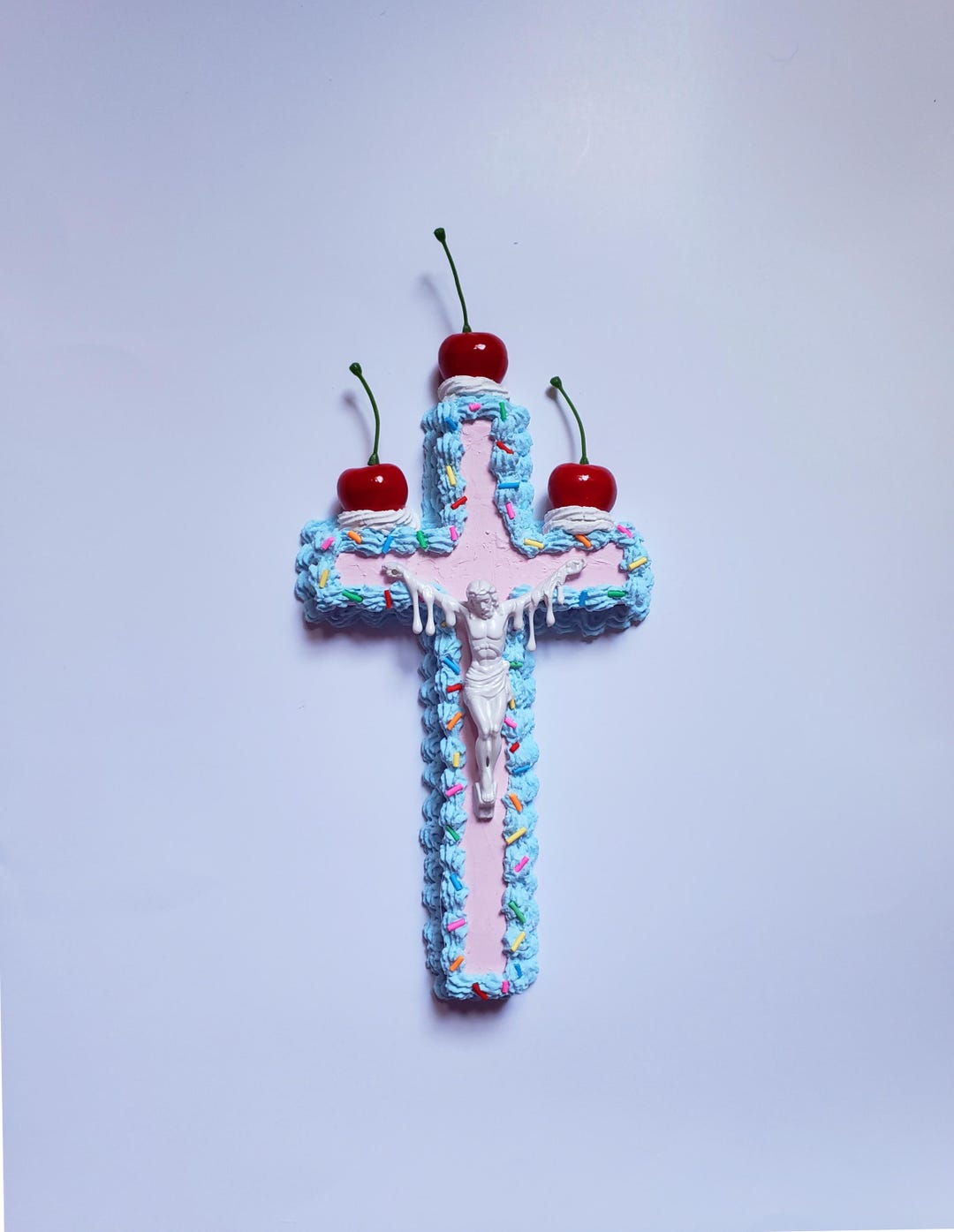 Blue & Pink Cake SWEET JESUS Crucifix Cross With Jesus Wallhanging ...