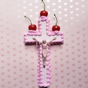 Pink Cake SWEET JESUS Crucifix Cross With Jesus Wallhanging Sprinkles ...