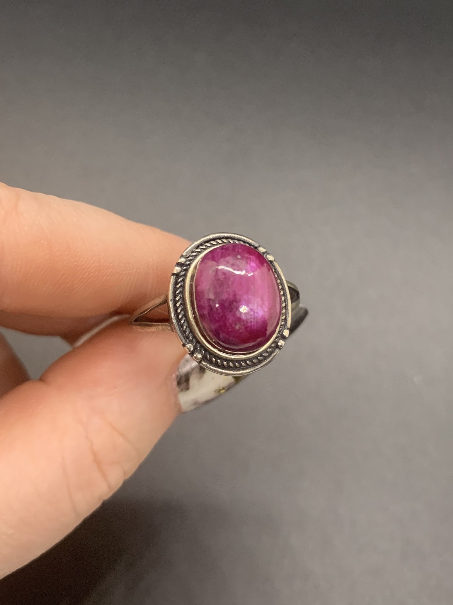 High Quality Star Ruby .925 Sterling Silver Adjustable Ring - Etsy