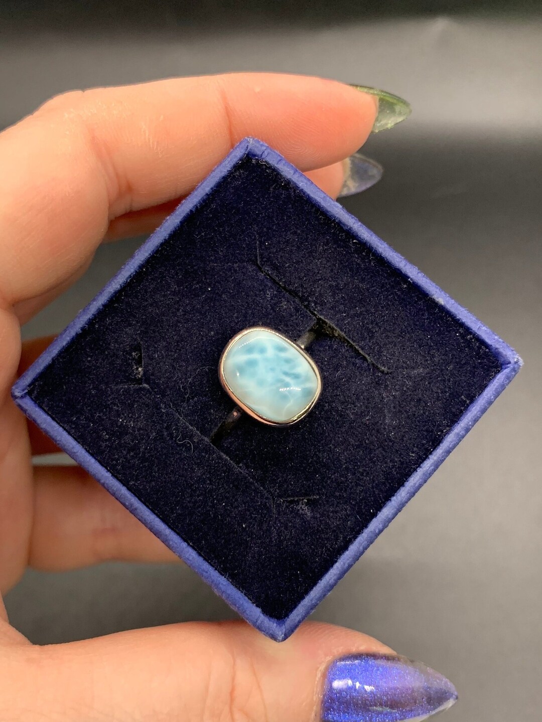 High Quality Larimar .925 Sterling Silver Adjustable Ring - Etsy