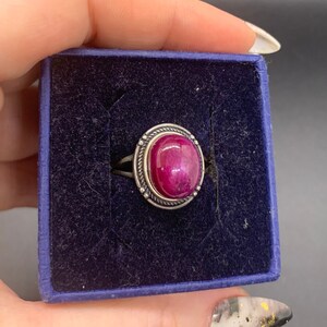 High Quality Star Ruby .925 Sterling Silver Adjustable Ring - Etsy