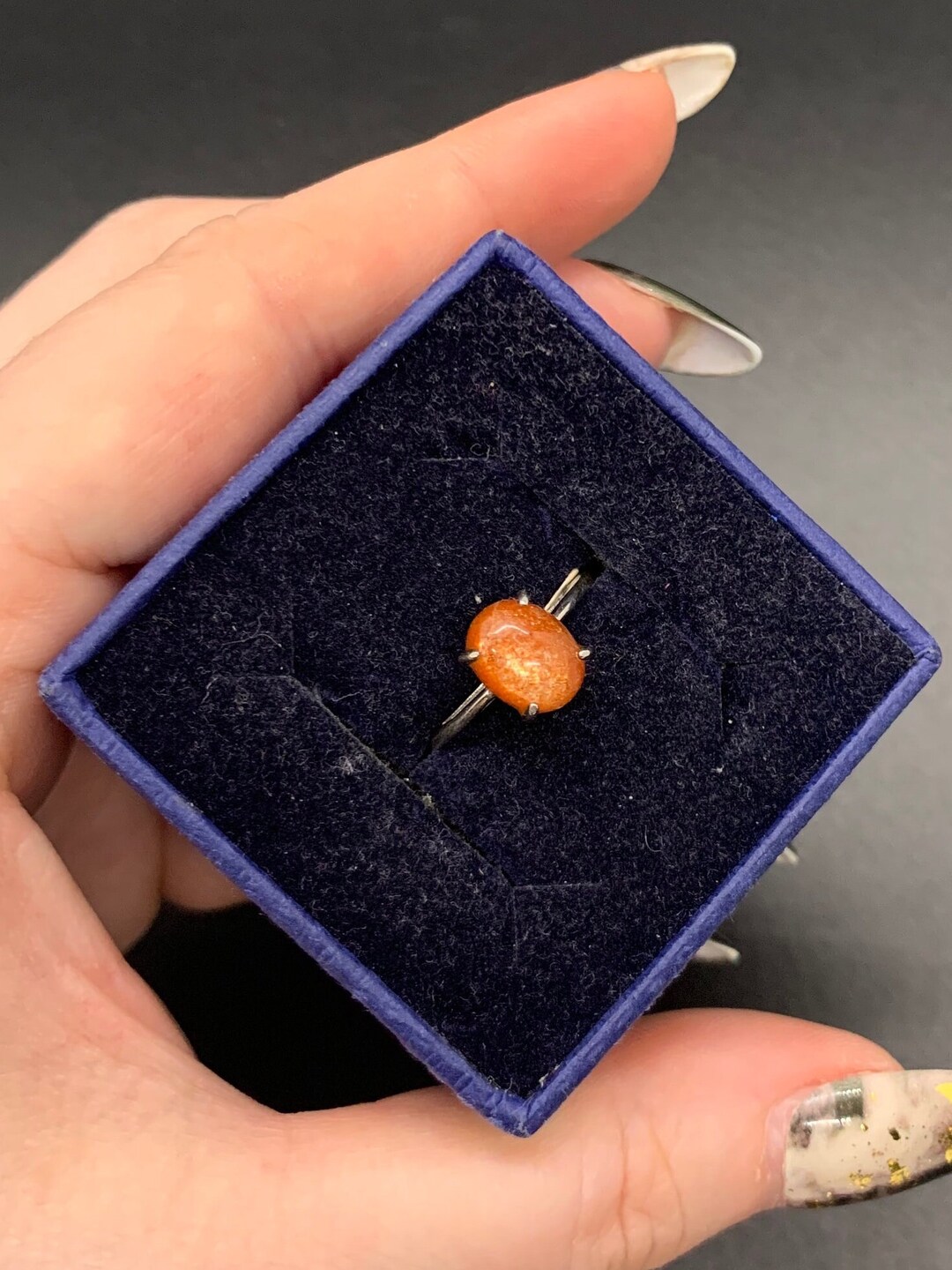 Sunstone .925 Sterling Silver Adjustable Ring - Etsy