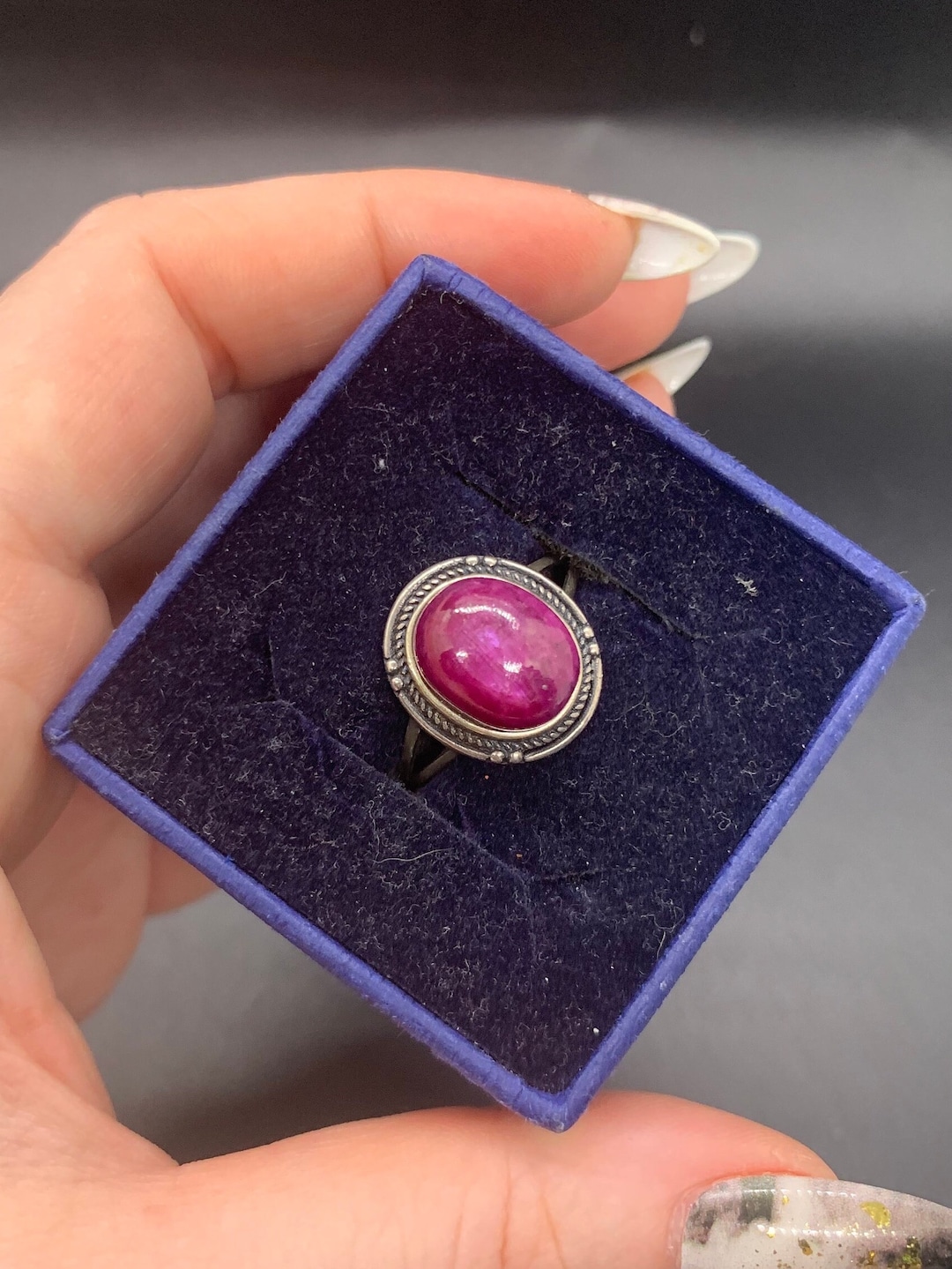 High Quality Star Ruby .925 Sterling Silver Adjustable Ring - Etsy