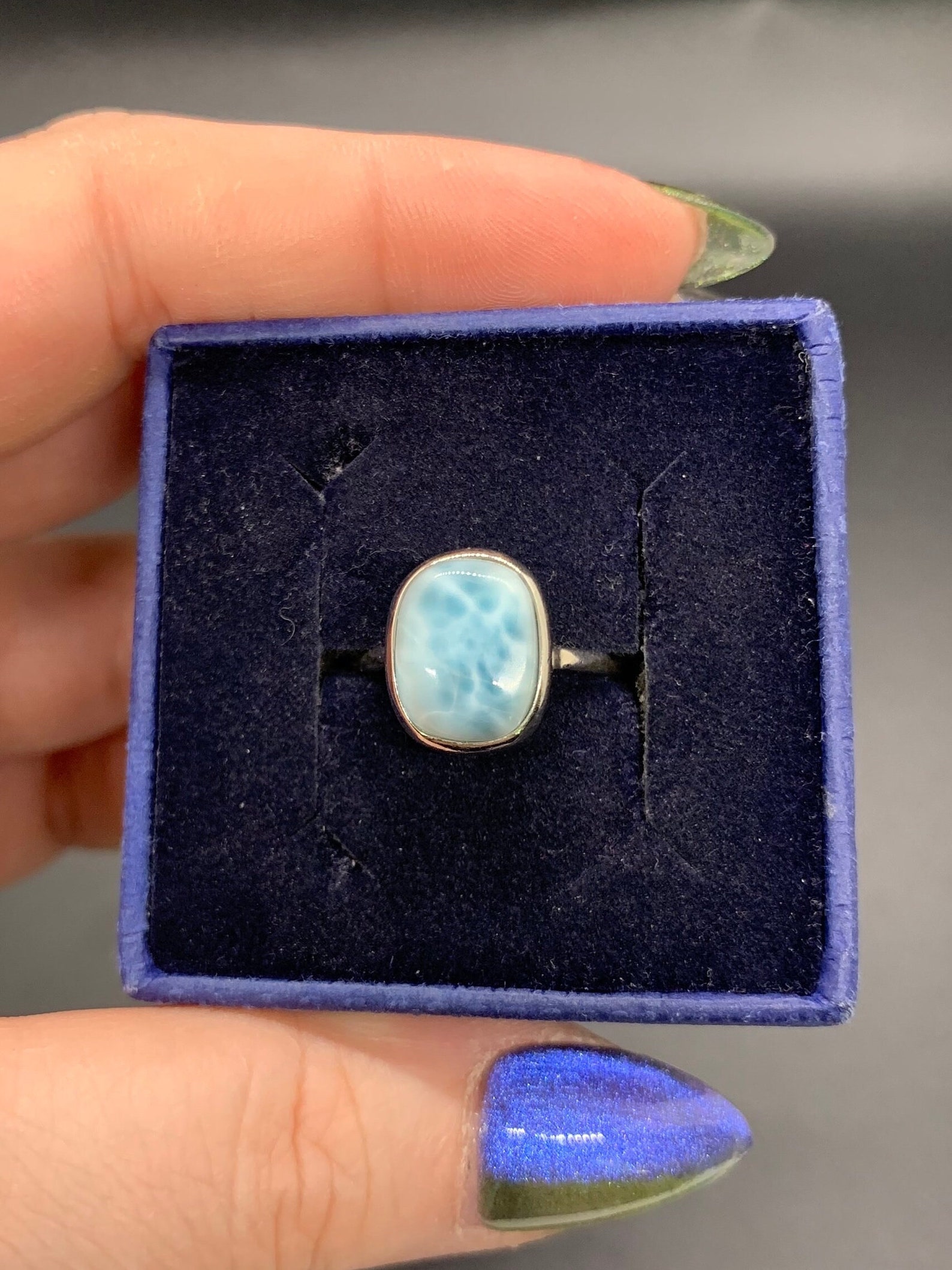 High Quality Larimar .925 Sterling Silver Adjustable Ring - Etsy