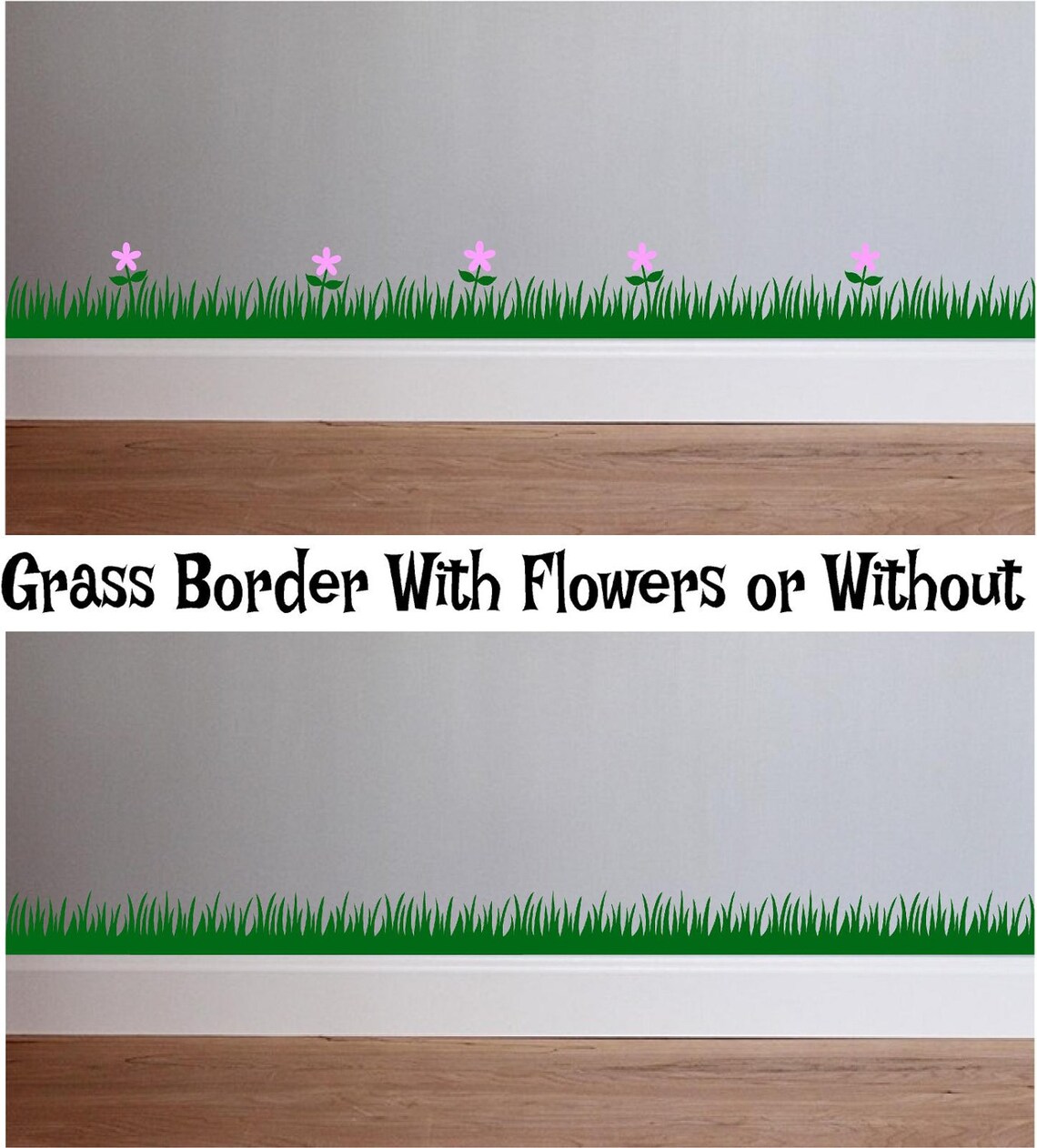 Grass Border Wall Decal TWENTY FEET Removeable for Wall - Etsy