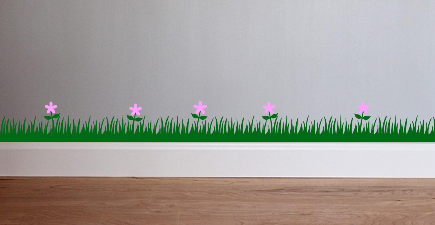 Grass Border Wall Decal TWENTY FEET Removeable for Wall - Etsy