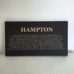 Family Last Name Father Son Laser Engraved Wood Sign Customized ...