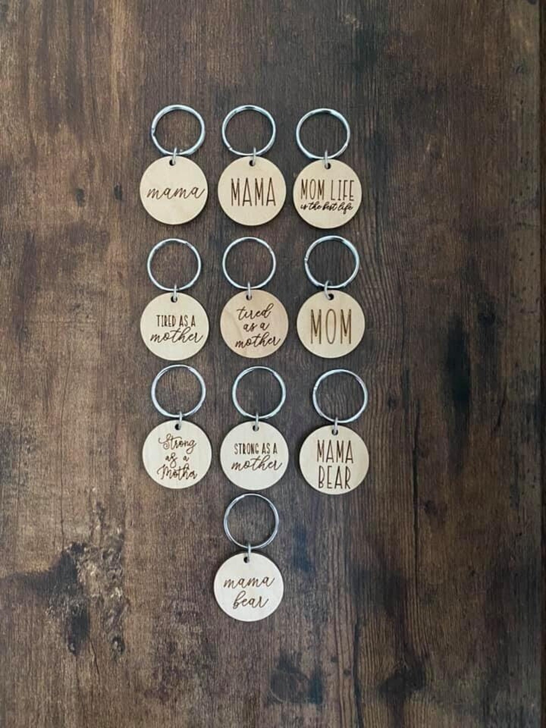 ROUND Mama Mom Motivational Positive Sayings Keychain Laser Cut ...