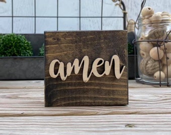 Amen Wood Sign - Etsy