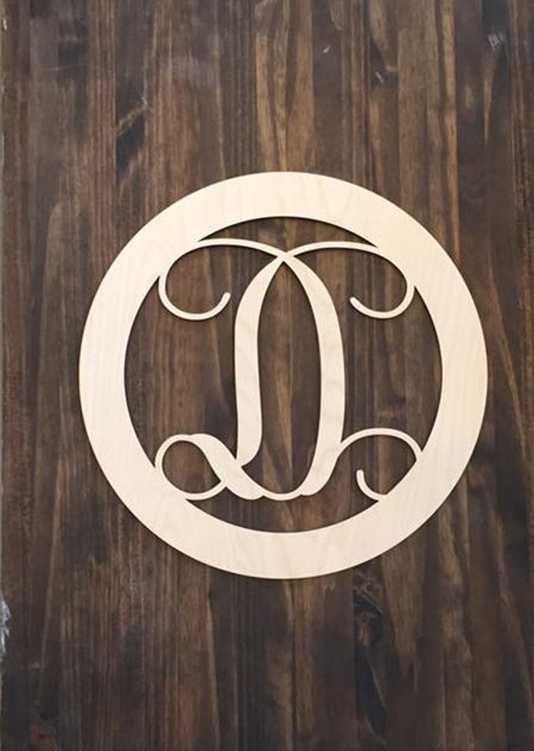 18 Wood Single Letter Curly Monogram Laser Cutout Shape Custom Initial ...