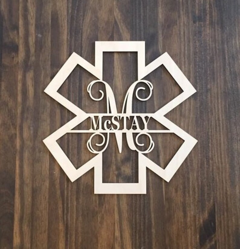 12 Wood EMT EMS Star of Life Monogram Laser Cutout Shape | Etsy