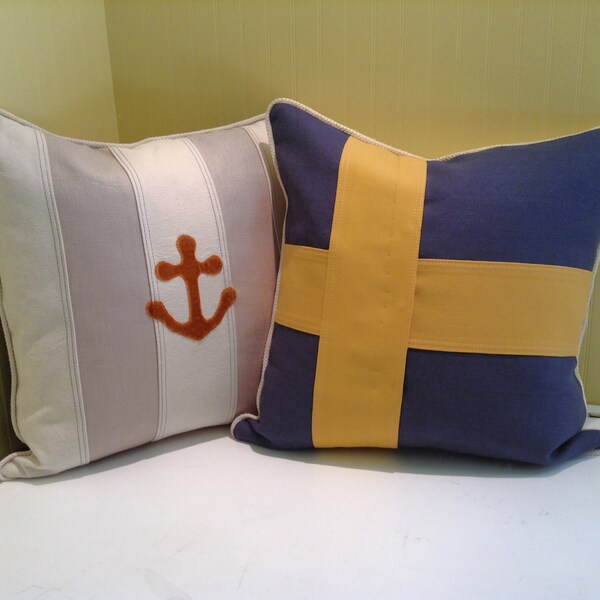 Nautical Flag Pillow - Etsy