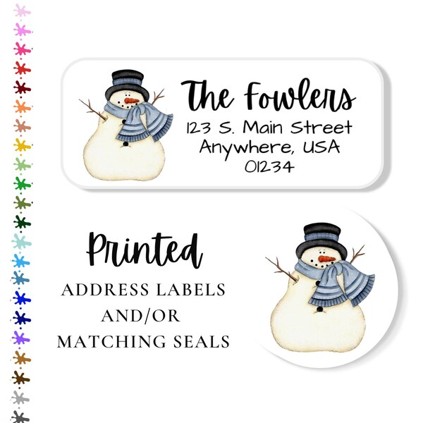 Snowman Labels - Etsy