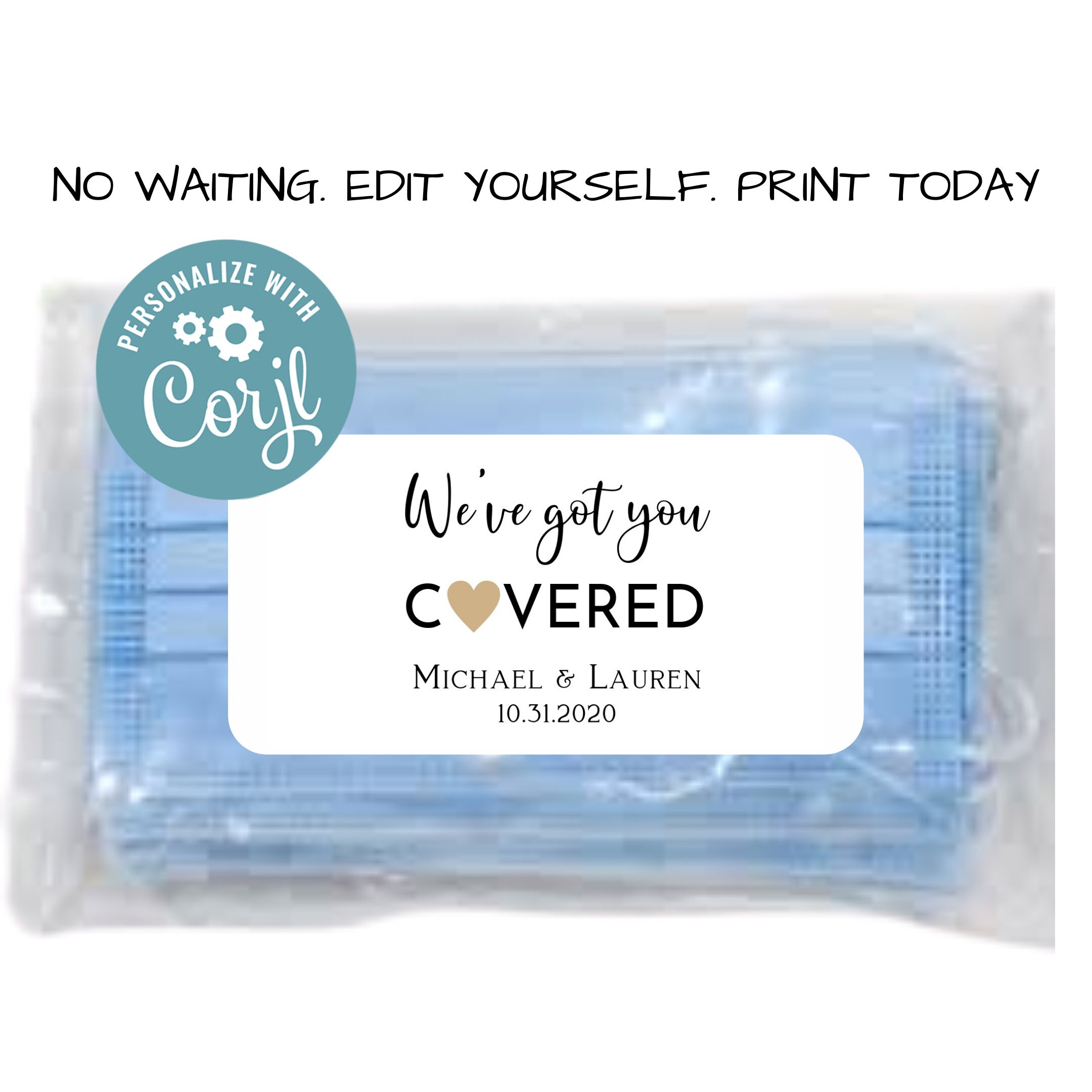 Instant Editable PDF Labels for Face Masks We've Got You - Etsy