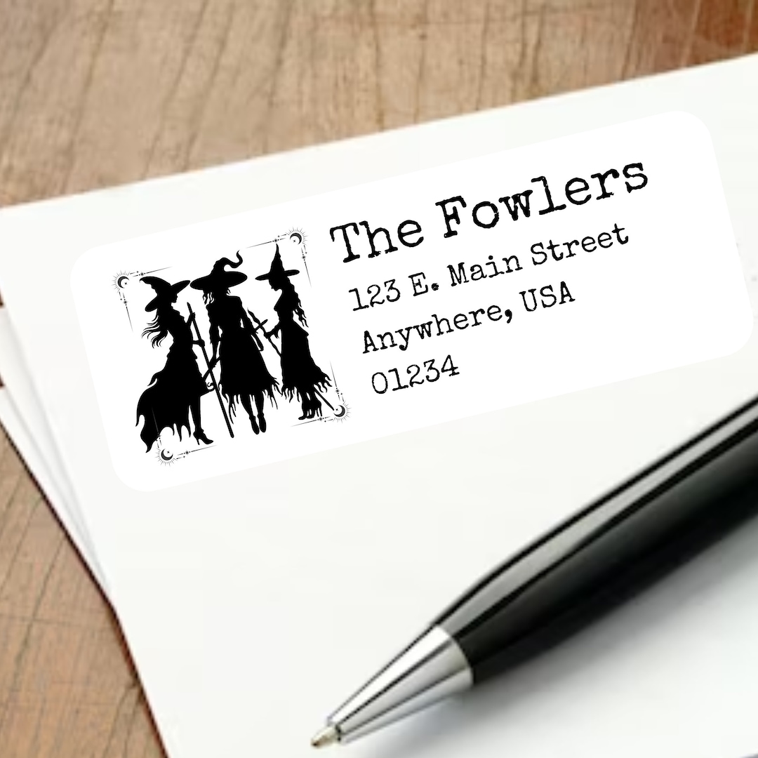 Magical Witches Address Labels, Witch Labels, Witch Mailing Labels ...