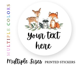 Woodland Name Tag Stickers Printed Woodland Baby Shower Name Tag Labels ...