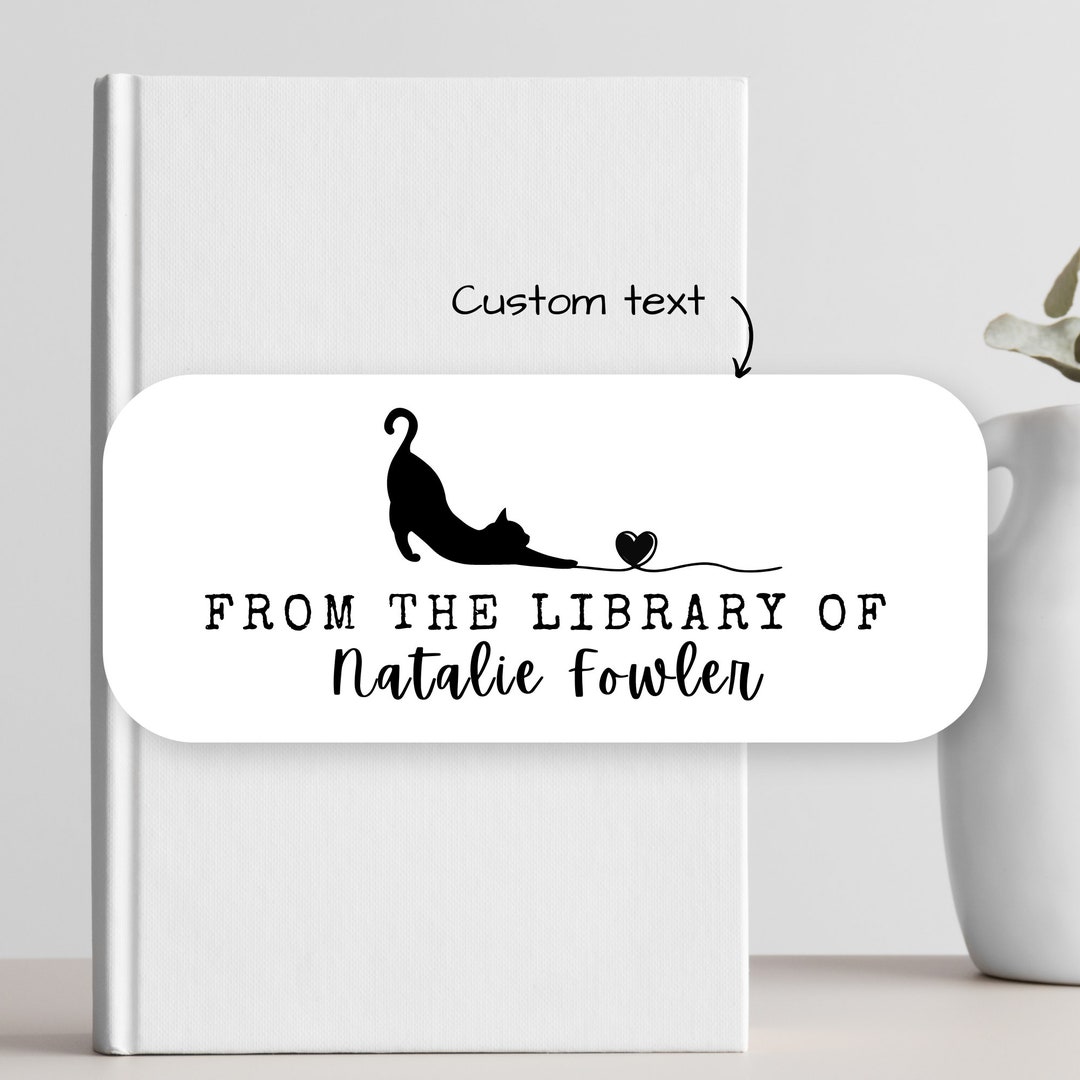 From the Library of Stickers, Cat Book Label, This Book Belongs to ...